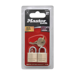 Buy Master Lock Diamond Brass Padlock 20mm 2 pack | Coles