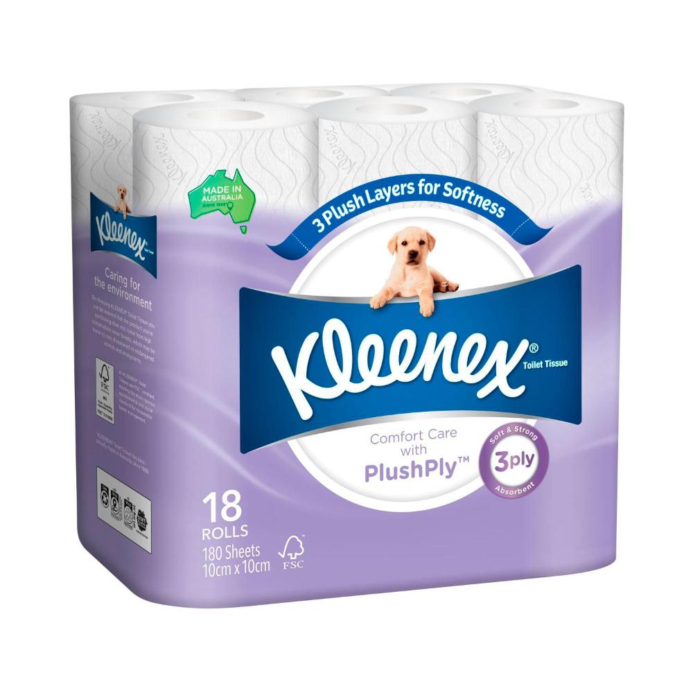 Buy Kleenex Comfort Care 3ply Toilet Tissue 18 pack | Coles