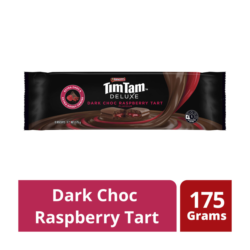 Buy Arnotts Tim Tam Deluxe Chocolate Biscuits Dark Choc Raspberry Tart ...