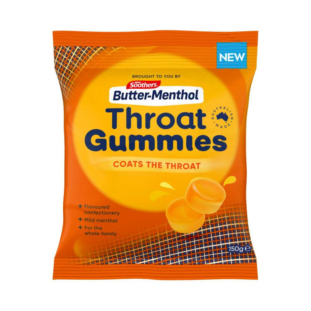 Buy Soothers Throat Gummies Butter Menthol 150g | Coles