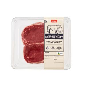 Buy Coles Beef Scotch Fillet 2 Pack 480g | Coles