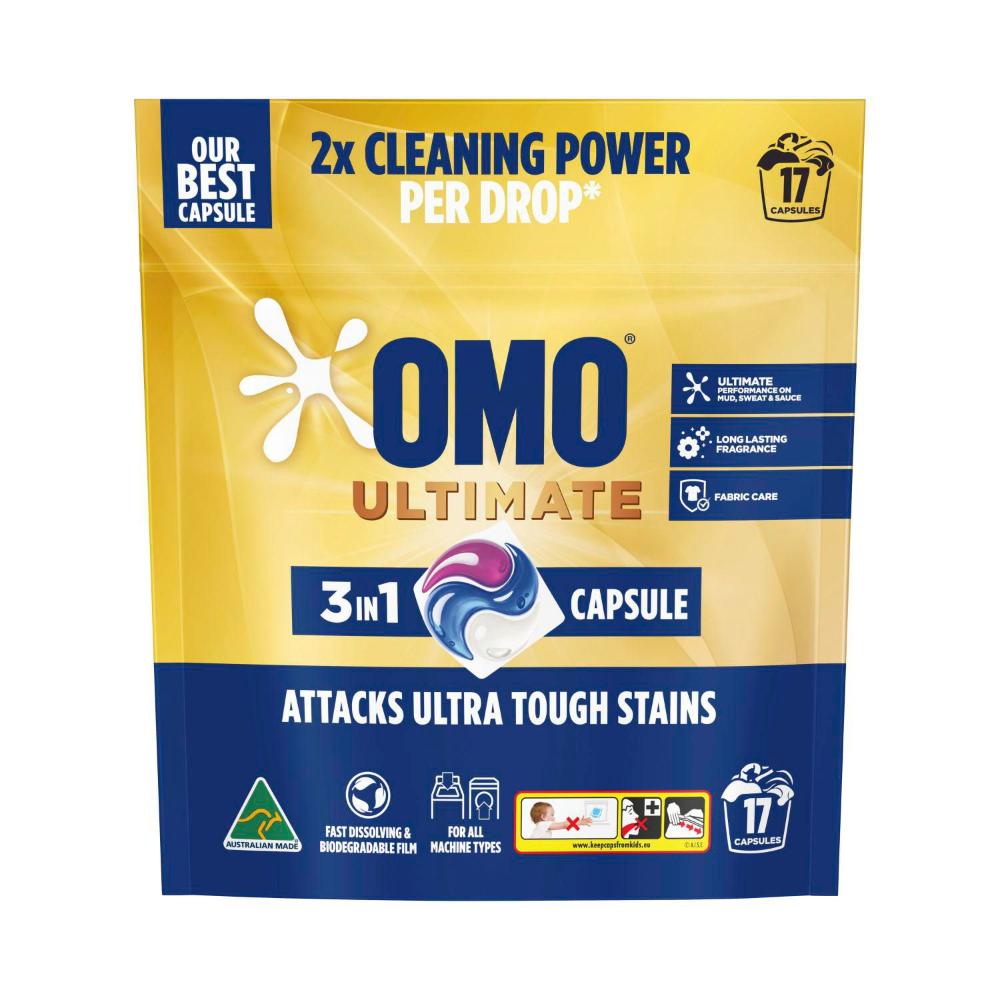 Buy OMO Ultimate 3 in 1 Laundry Capsules 17 Washes 17 pack | Coles