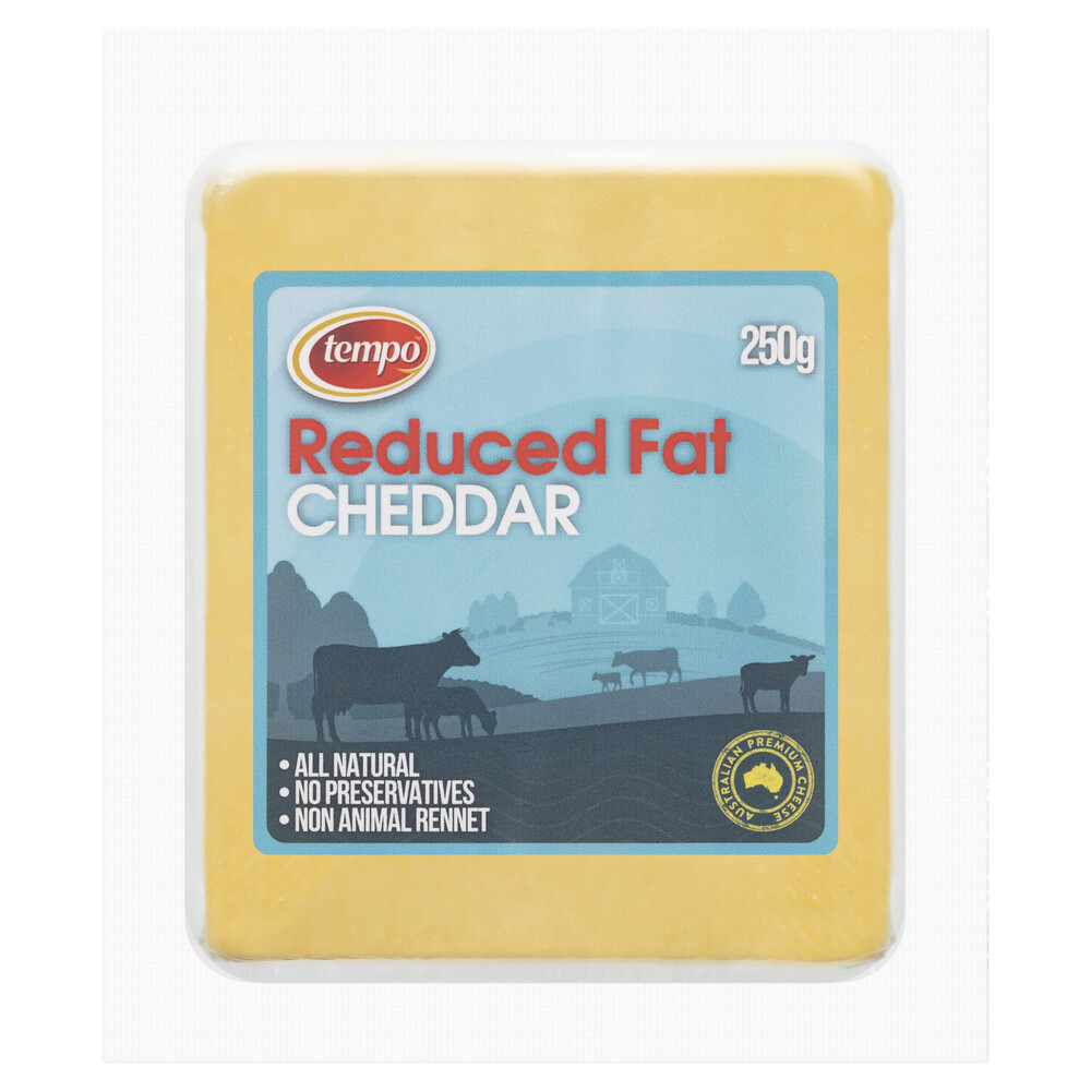 Buy Tempo Reduced Fat Cheddar Cheese Block 250g | Coles