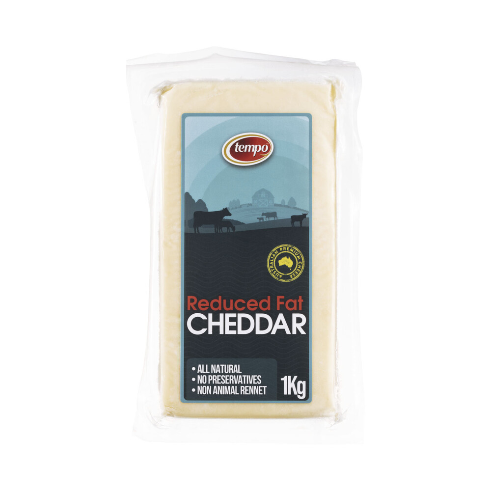 Buy Tempo Reduced Fat Cheddar Cheese Block 1kg | Coles