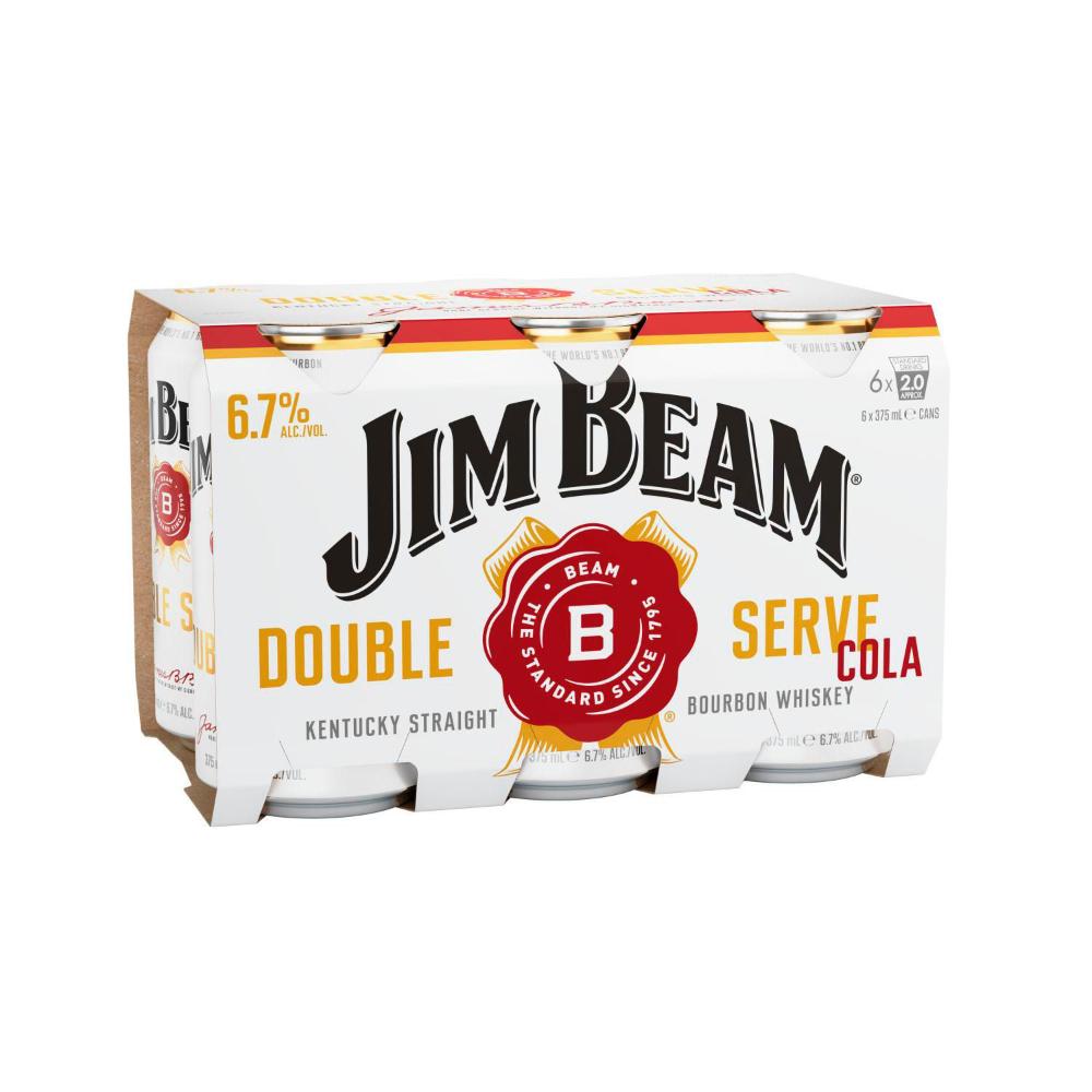 Buy Jim Beam Double Serve Can 375ml 6 Pack | Coles