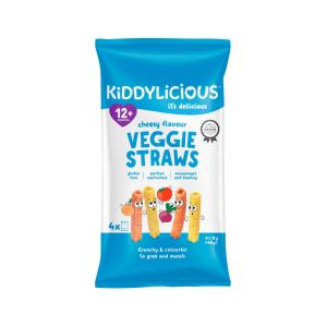 Buy Kiddylicious Veggie Straws Cheesy Flavour 4 pack | Coles
