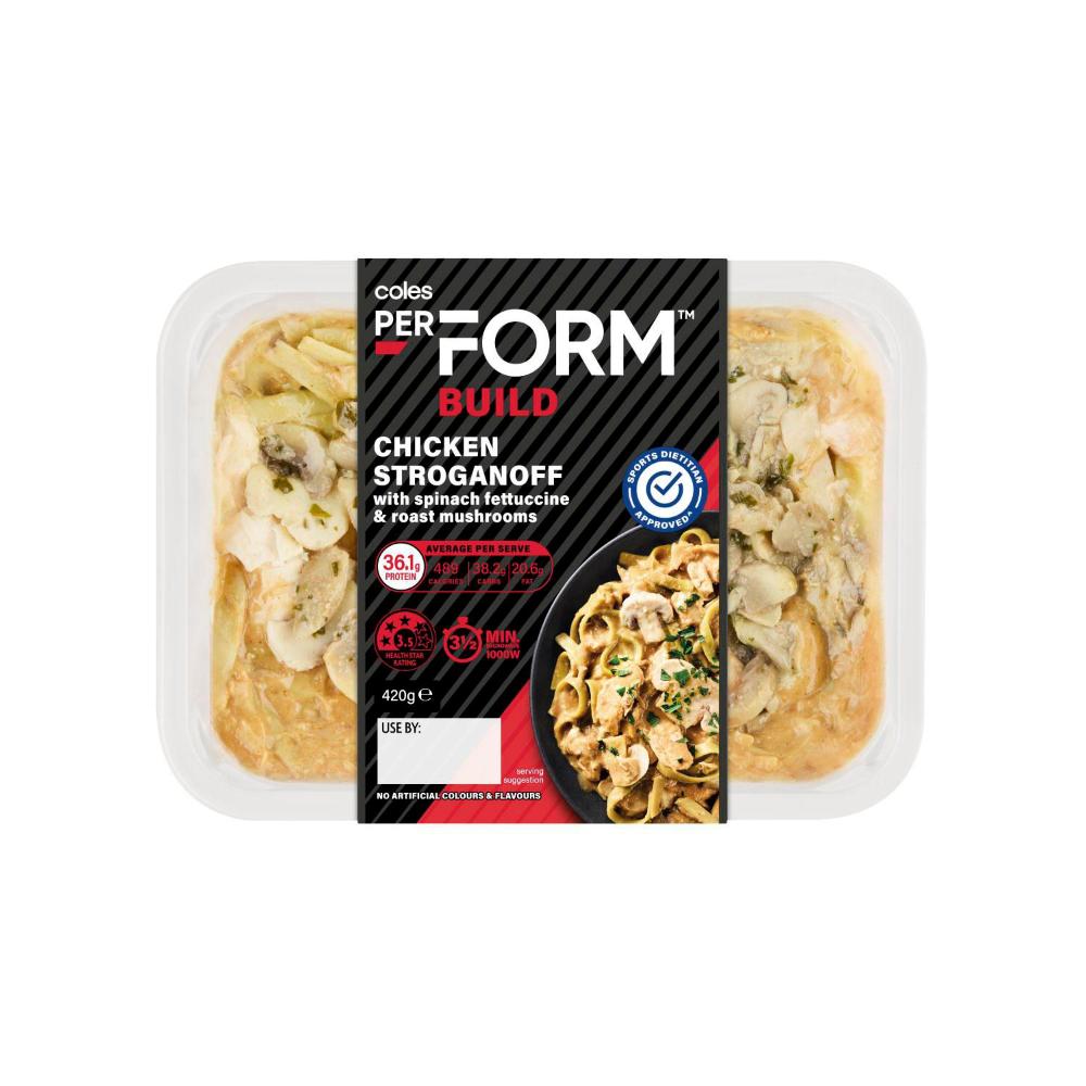Buy Coles Perform Build Chicken Stroganoff 420g | Coles