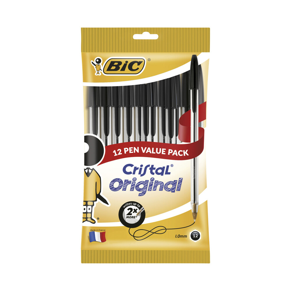 Buy Bic Cristal Original Pens Black 12 pack | Coles