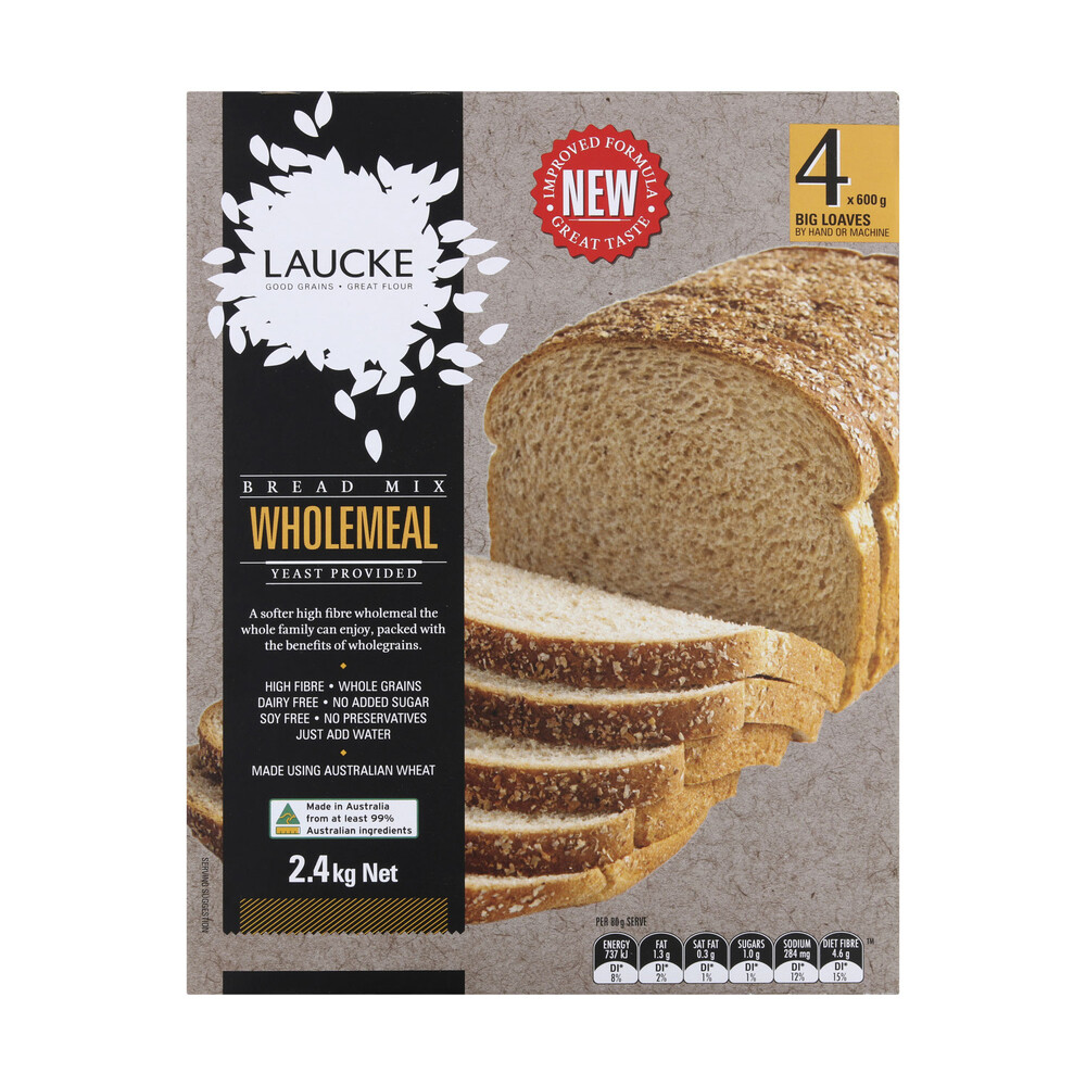 Buy Laucke Wholemeal Bread Mix 2.4 kg | Coles