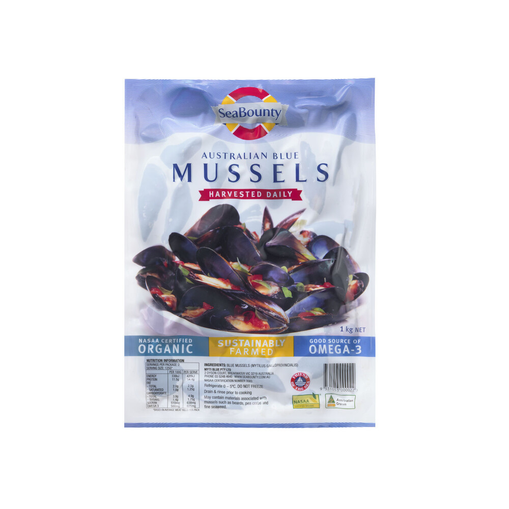 Buy Seabounty Fresh Blue Mussels 1 KG | Coles