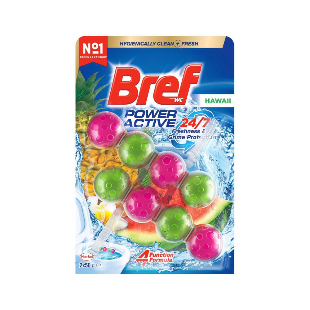 Buy Bref Power Active Toilet Cleaner Rim Block Hawaii 2x50g 2 Pack | Coles