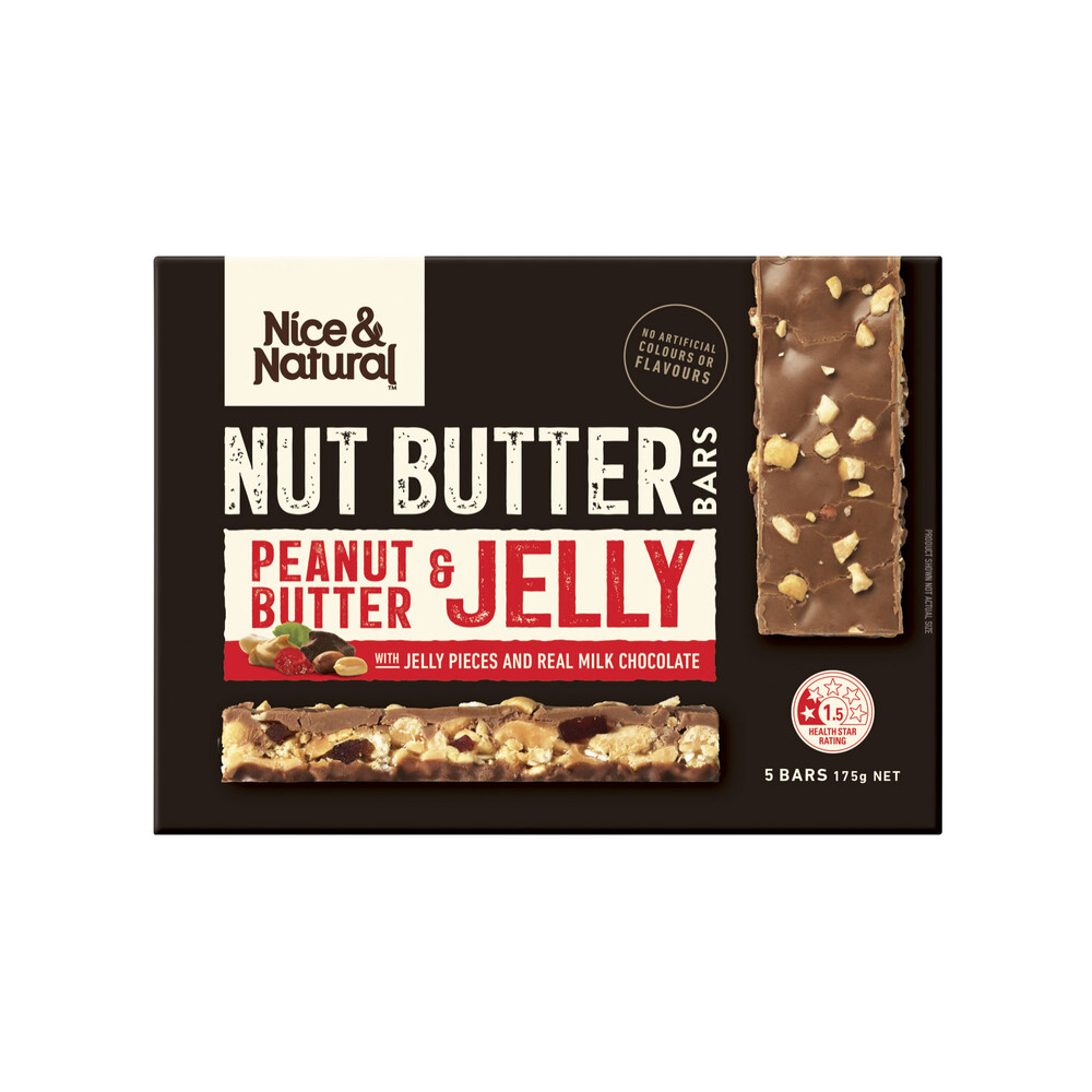 Buy Nice & Natural Nut Butter Bars Peanut Butter And Jelly 175g 5 pack ...