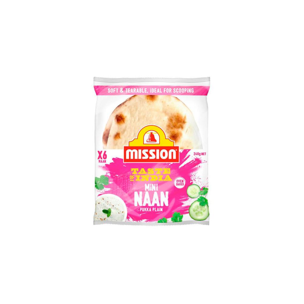 Buy Mission Mini Plain Naan 6 Pack 240g | Coles