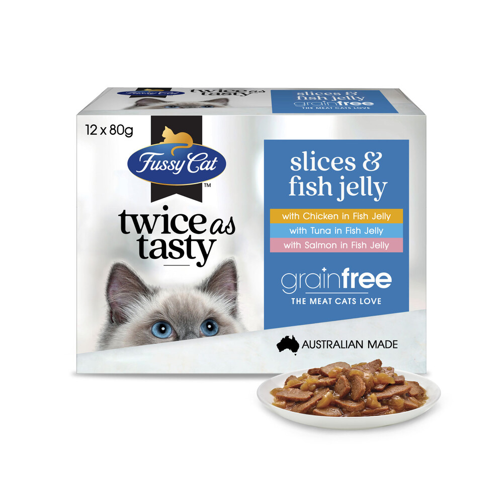 Buy Fussy Cat Grain Free Twice as Tasty Adult Wet Cat Food Slices ...