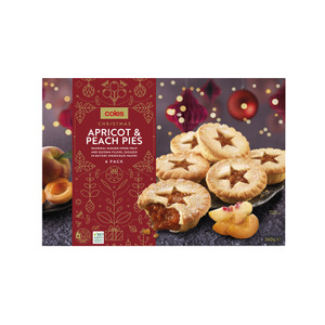 Buy Coles Christmas Apricot & Peach Pies 6 Pack 360g | Coles