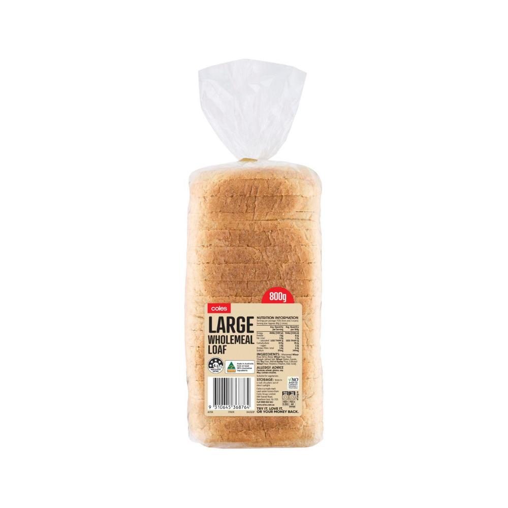 Buy Coles Bakery Wholemeal Loaf 800g | Coles