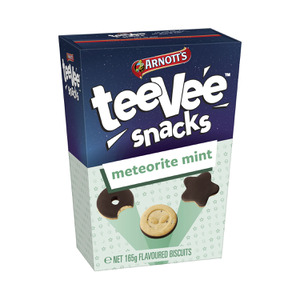 Calories in Arnott's Teevee Space Sweet Biscuits Meteorite Mint calcount