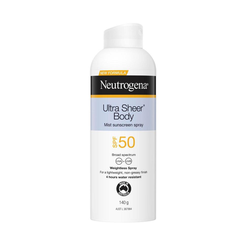 Buy Neutrogena Ultra Sheer Body Mist Sunscreen SPF 50 140g | Coles