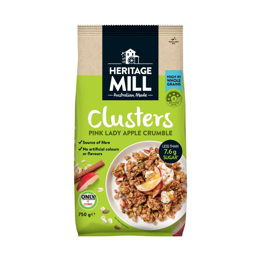 Buy Heritage Mill Clusters Apple Crumble 750g | Coles