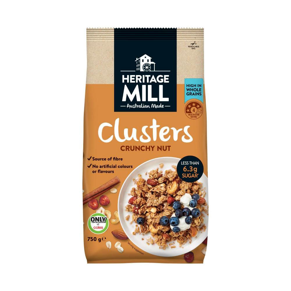 Buy Heritage Mill Clusters Crunchy Nut 750g | Coles