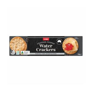 Buy Coles Cracked Pepper Water Crackers 125g | Coles