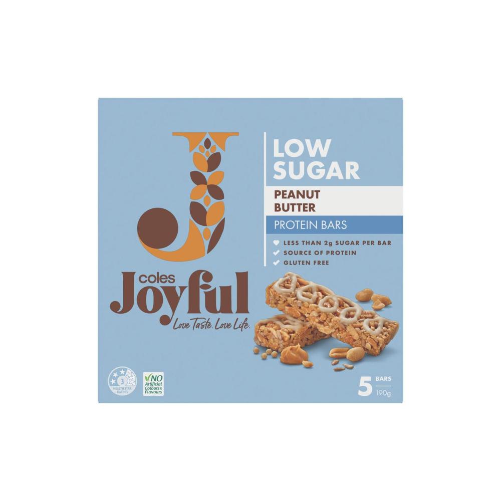 Buy Coles Joyful Protein Bar Peanut Butter 5 Pack 190g | Coles