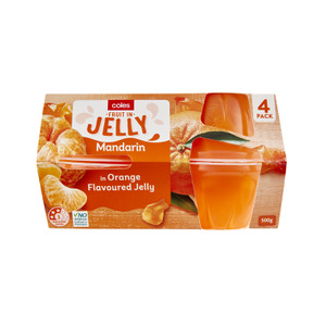 Calories in Coles Mandarin Segments in Orange Jelly Fruit Cups 4 Pack ...