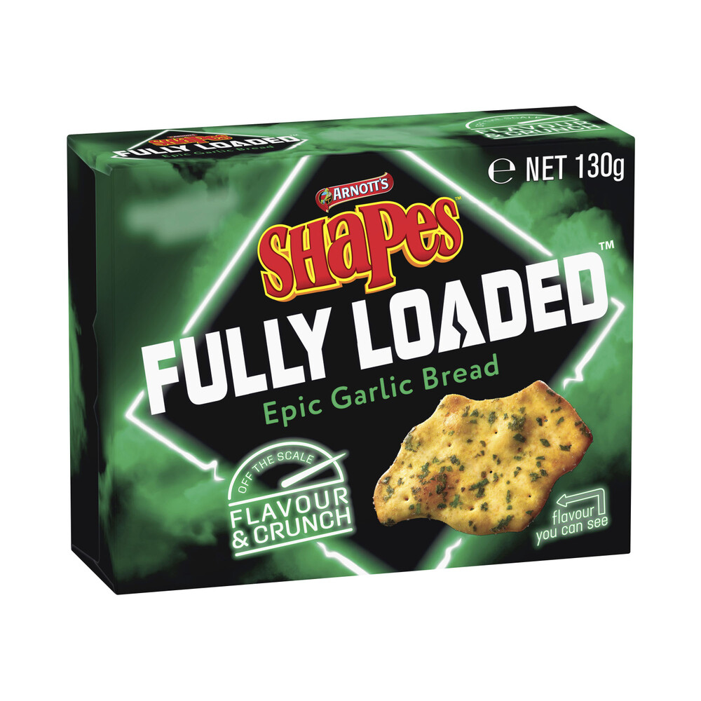 Buy Arnott's Shapes Fully Loaded Crackers Garlic Bread 130g | Coles