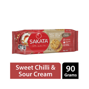 Buy Sakata Wholegrain Rice Cracker Sweet Chilli Sour Cream 90g | Coles