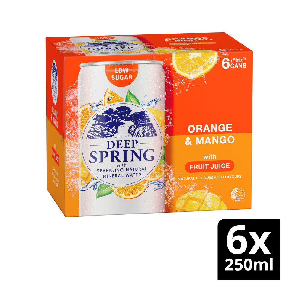 Buy Deep Spring Natural Mineral Water Orange & Mango Multipack Mini ...