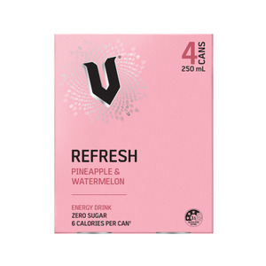 Calories in V Energy Refresh Drink Pineapple Watermelon 4X250Ml Calorie ...