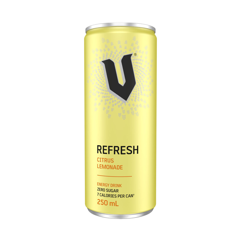 Buy V Energy Refresh Drink Citrus Lemonade Can 250mL | Coles