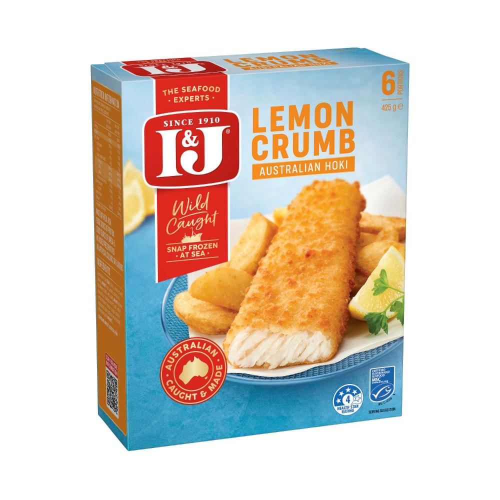 Buy I&J Lemon Crumbed Fish Fillets 425g | Coles