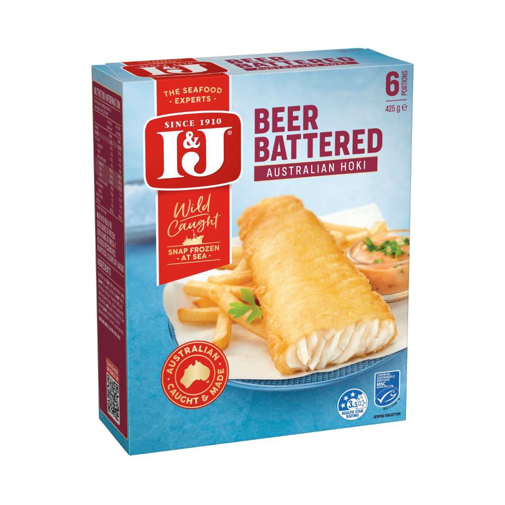 Buy I&J Beer Battered Fish Fillets 425g | Coles