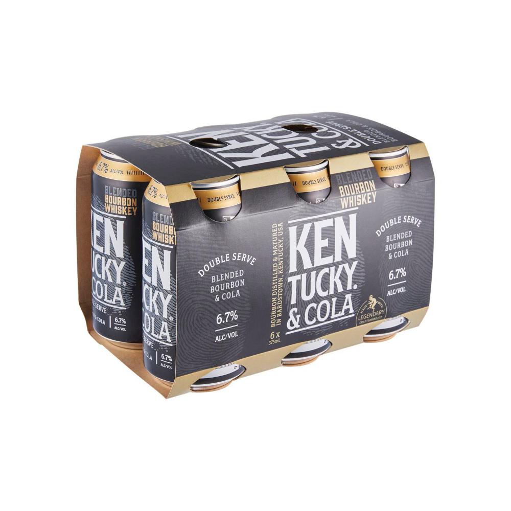 Buy Kentucky Bourbon Double Serve & Cola Can 375mL 6 Pack | Coles
