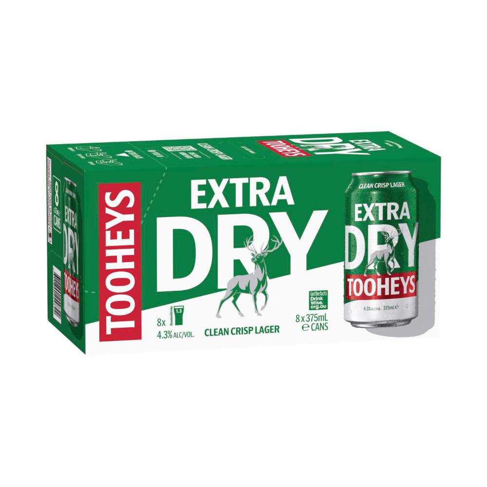 Buy Tooheys Extra Dry Can 375ml 8 Pack | Coles
