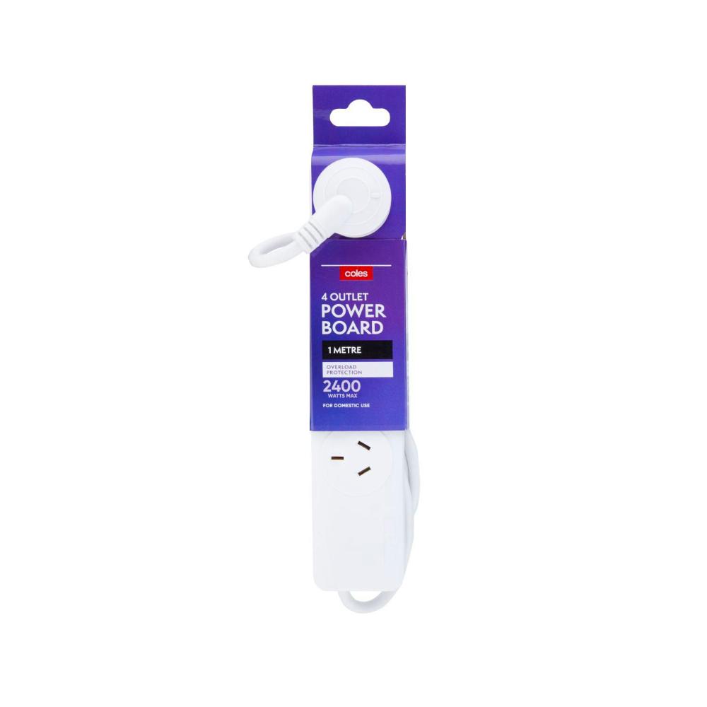 Buy Coles 4 Outlet Powerboard 1 each | Coles