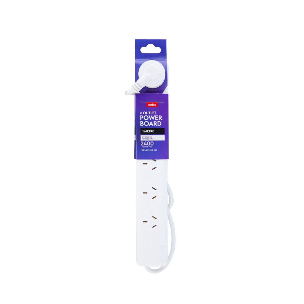 Buy Coles 6 Outlet Powerboard 1 each | Coles