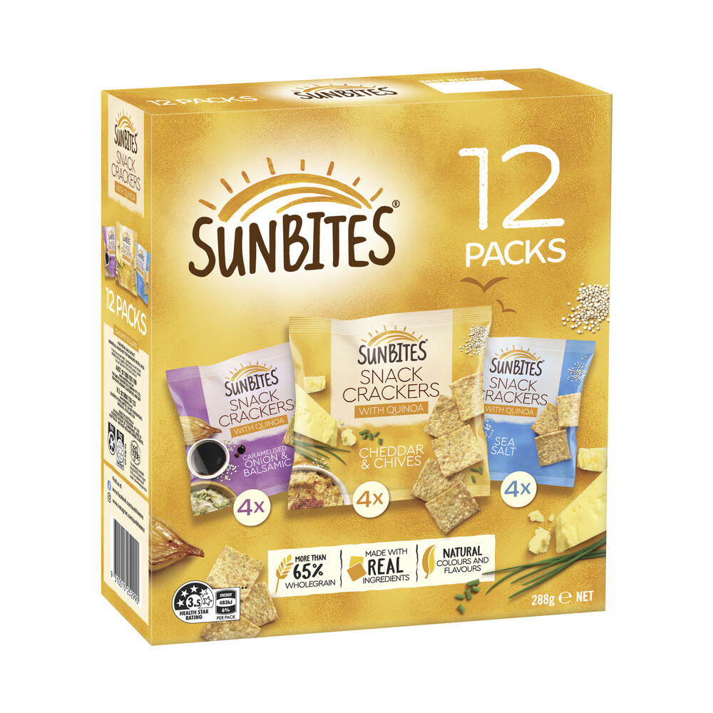 Buy Sunbites Multipack Crackers Mix 12 Pack 288g | Coles