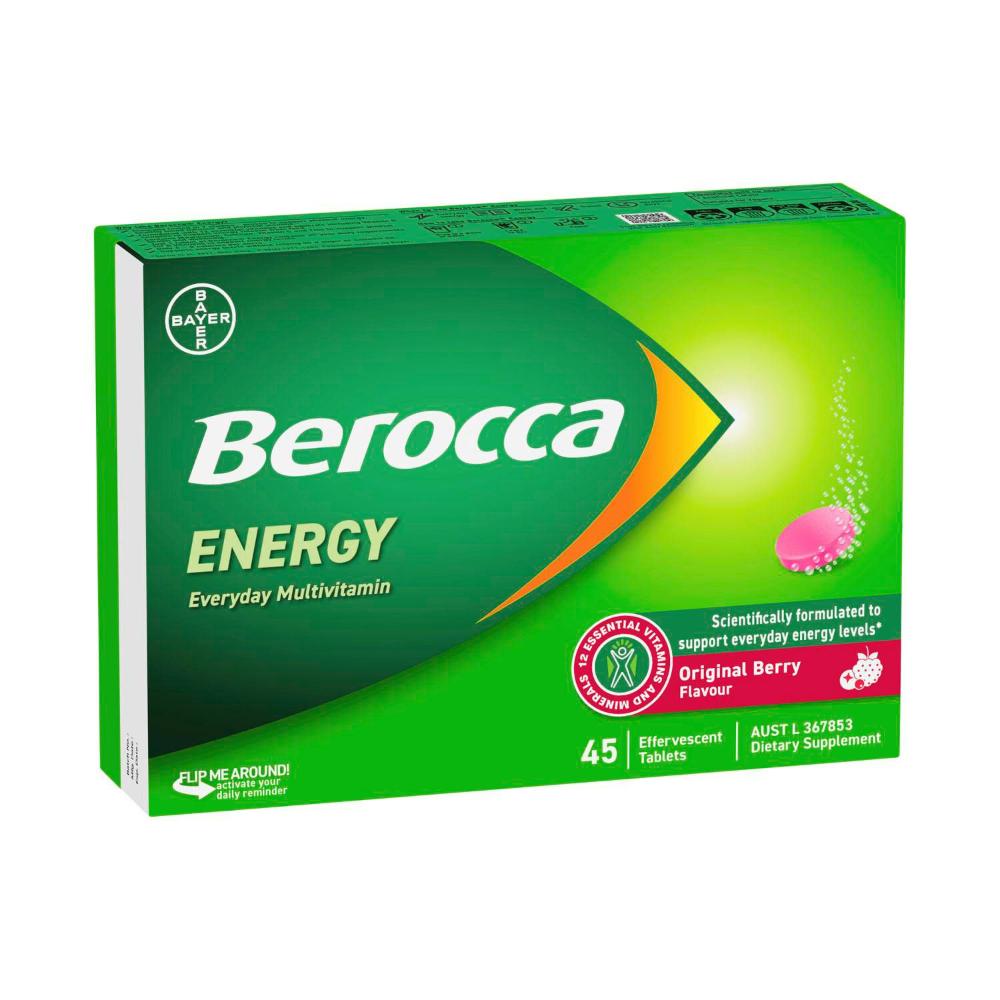 Buy Berocca Energy Vitamin B & C Original Berry Flavour Effervescent ...