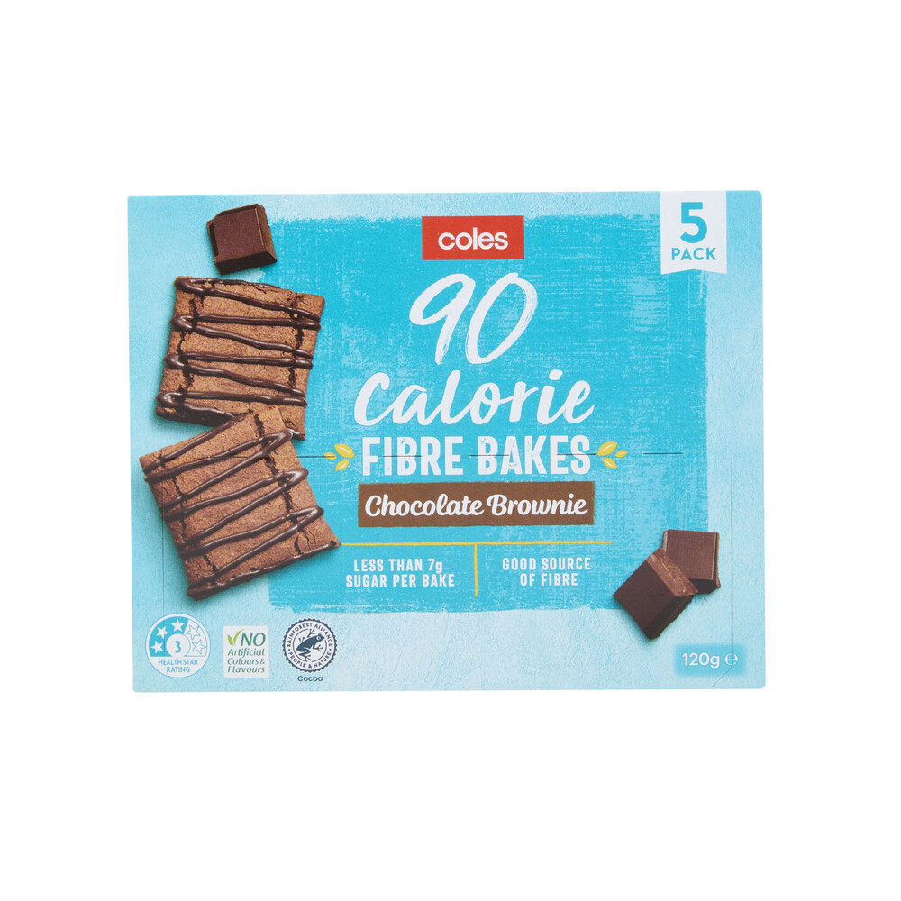 Buy Coles 90 Calorie Fibre Bakes Choc Brownie 120g | Coles