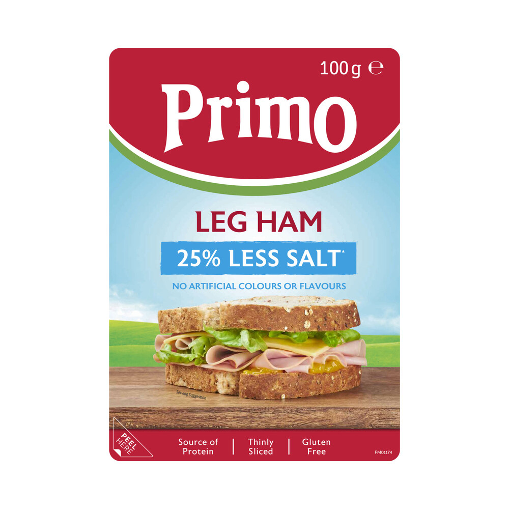 Buy Primo Leg Ham 25% Less Salt 100g | Coles