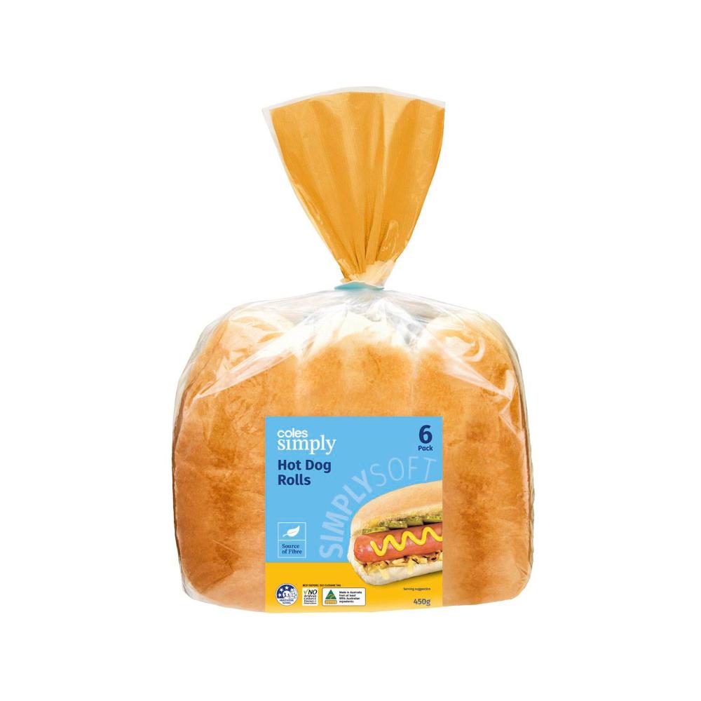 Buy Coles Simply Hot Dog Rolls 450g | Coles