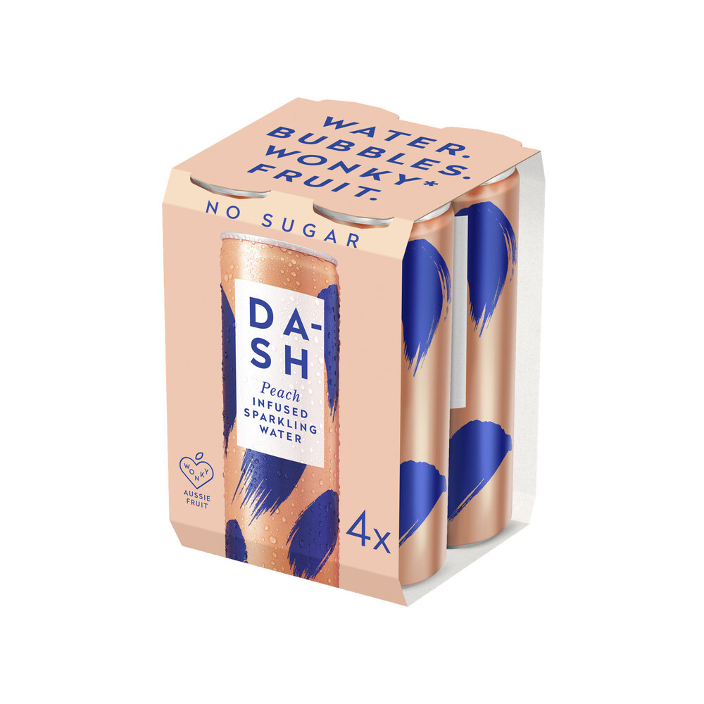 Buy Dash Sparkling Water Peach 4X300mL 4 Pack | Coles