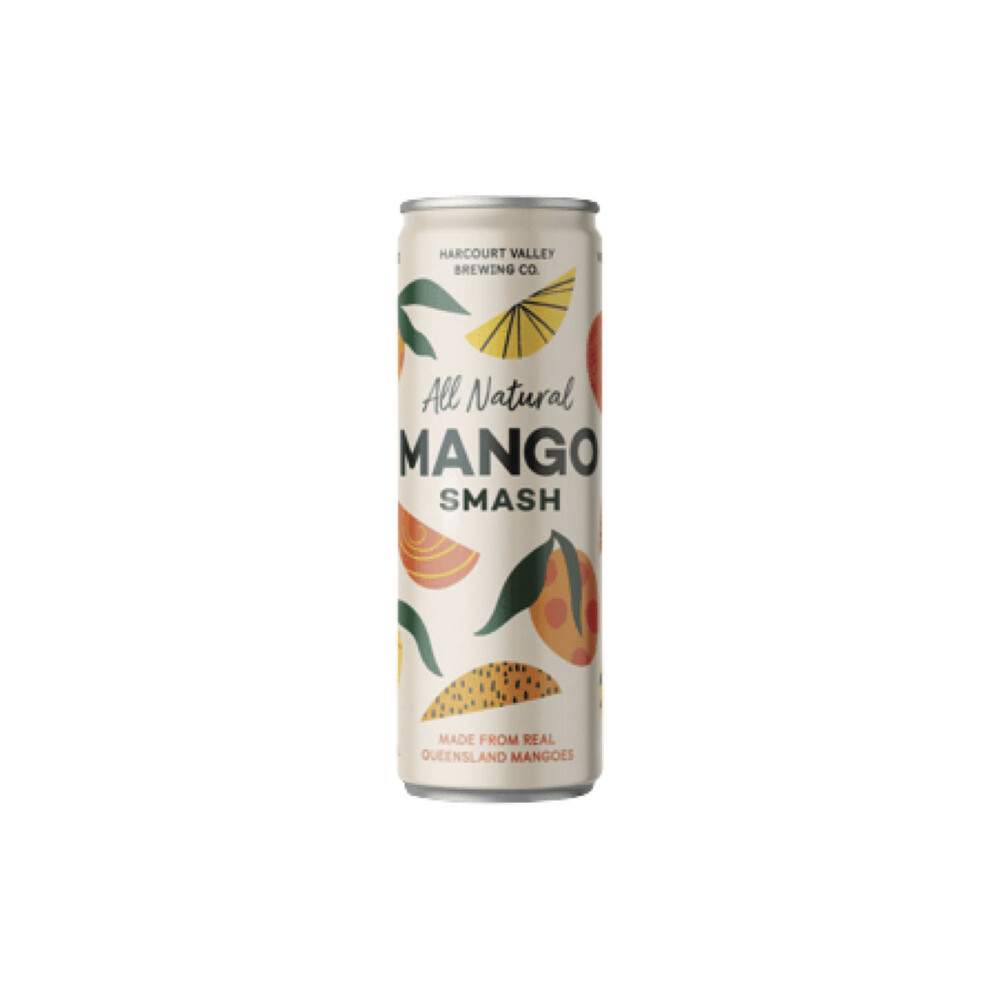 Buy Harcourt Valley Mango Smash Can 250ml 4 Pack | Coles