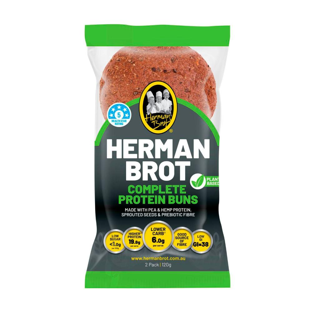 Buy Herman Brot Complete Protein Buns 2 Pack 120g | Coles