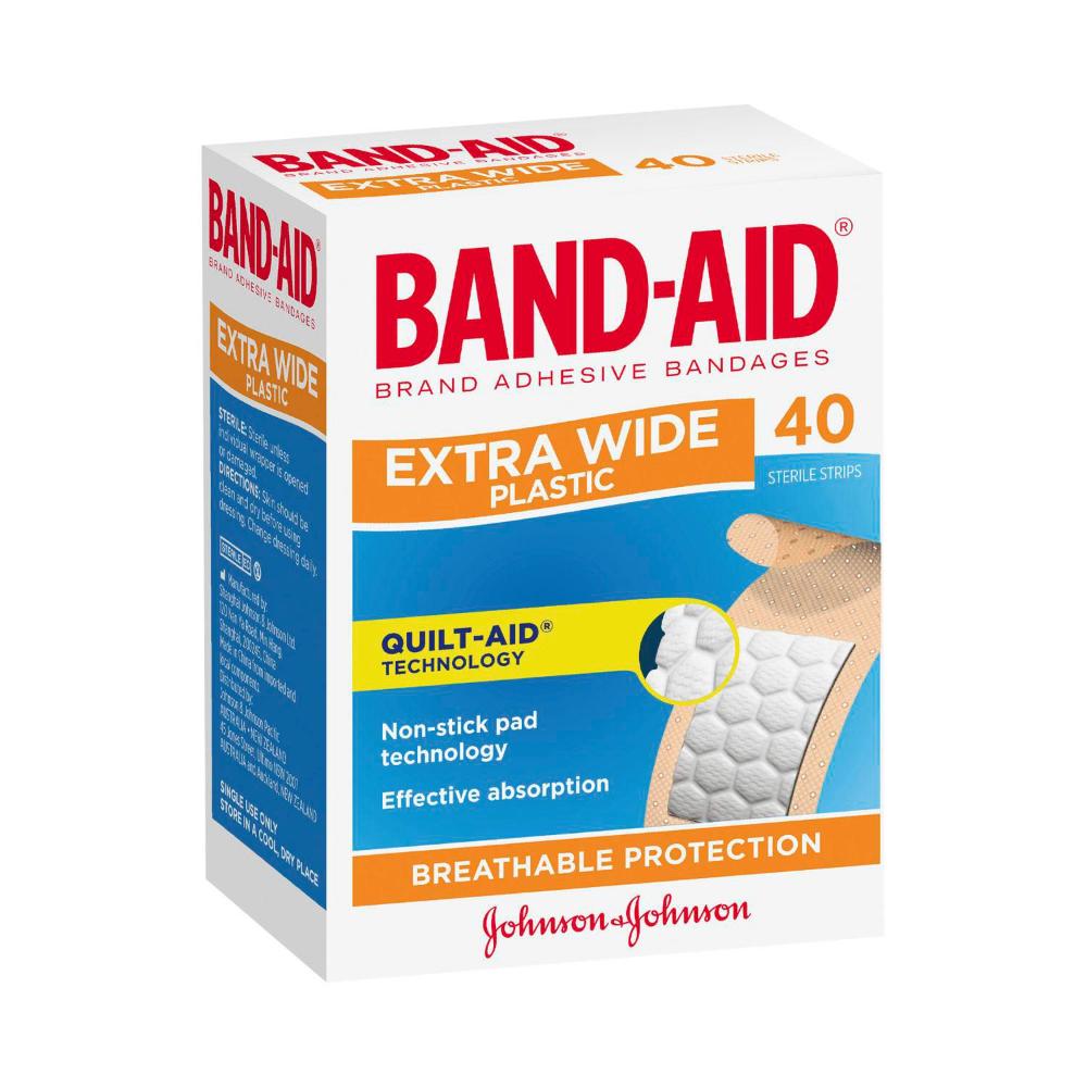Buy Band-Aid Extra Wide Plastic Strips 40 pack | Coles