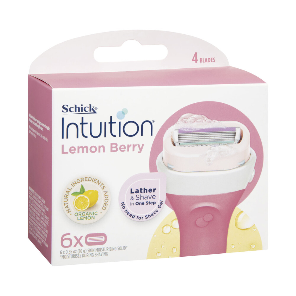 Buy Schick Intuition Lemon Berry Refill Blades 6 pack | Coles