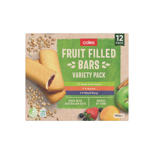 Buy Coles Fruit Filled 12 Bars Variety Pack 450g | Coles