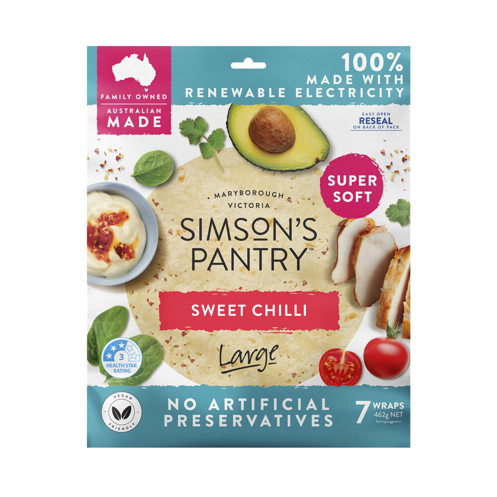 Buy Simson's Pantry No Artificial Preservatives Sweet Chilli Wraps 7 ...